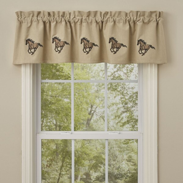Horse Embroidered Lined Valance | Park Designs Horse Embroidered Lined Valance | Park Designs